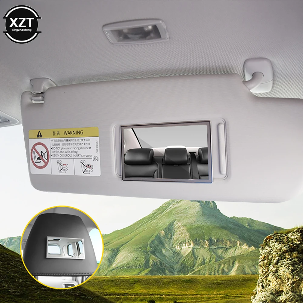 11x6cm Car Makeup Mirror Car Stainless Steel Portable Auto Sun-Shading ...