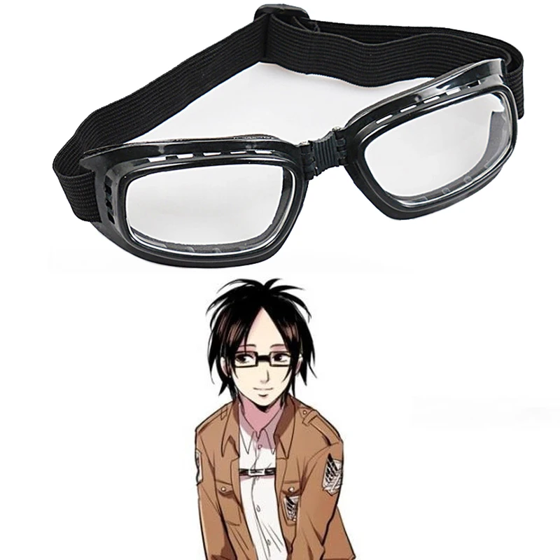 Attack on Titan Hans Zoe Glasses Eyewear Black Frame Goggles Cosplay ...