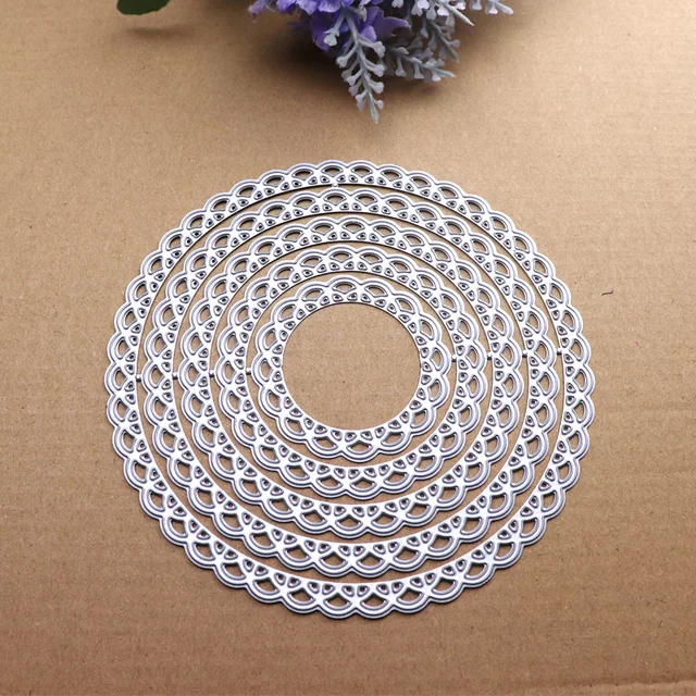12cm Lace Round Die Circle Metal Cutting Dies Scrapbooking Die Cut for ...