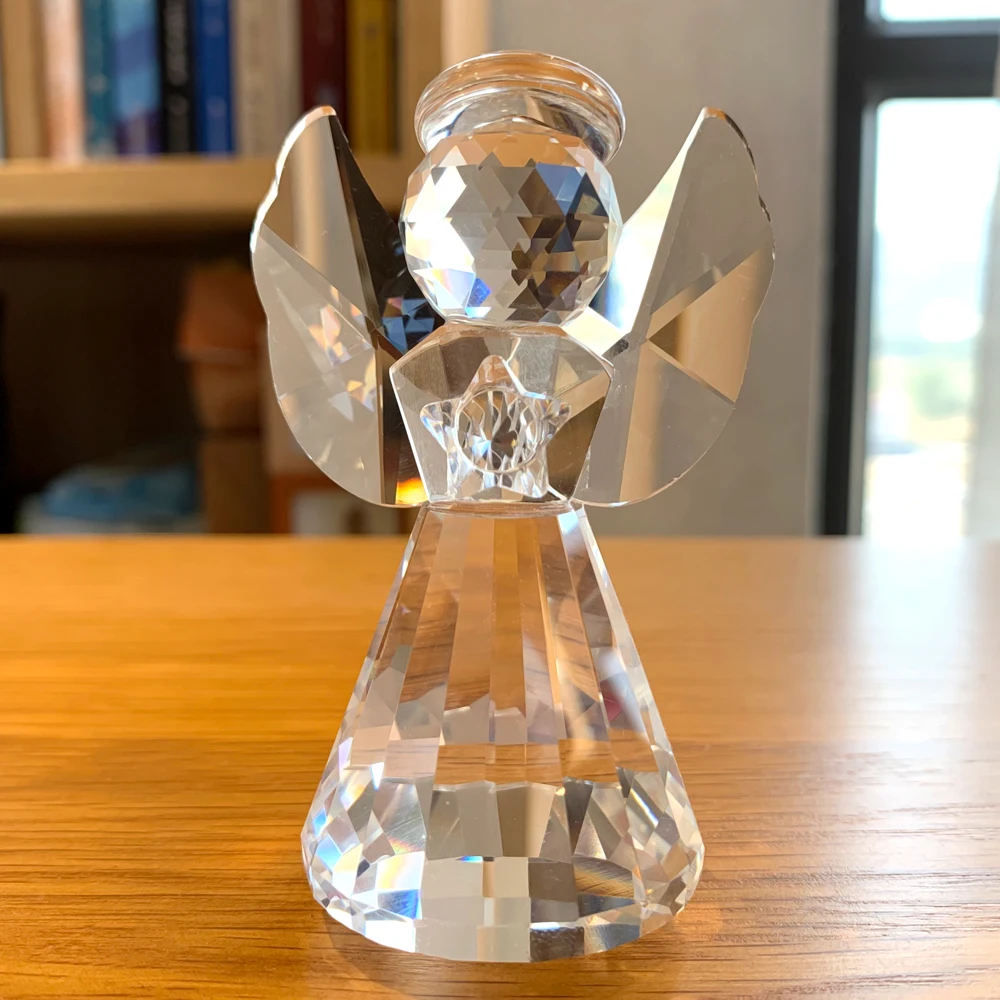 Crystal Glass Angel Figurines Craft Lovely Crystal Angel Ornament Home ...