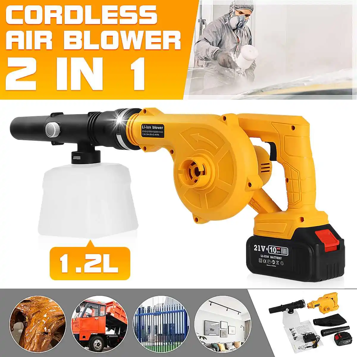 2 in 1 Rechargeable Air Wireless Blower capacity sprayer For Blower ...