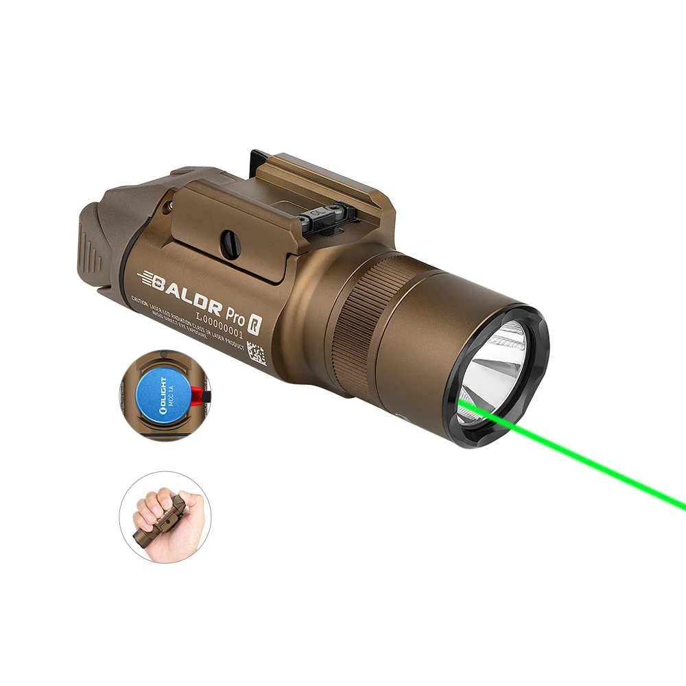 Nova olight baldr pro r 1350 lumens luz tática com laser verde ...