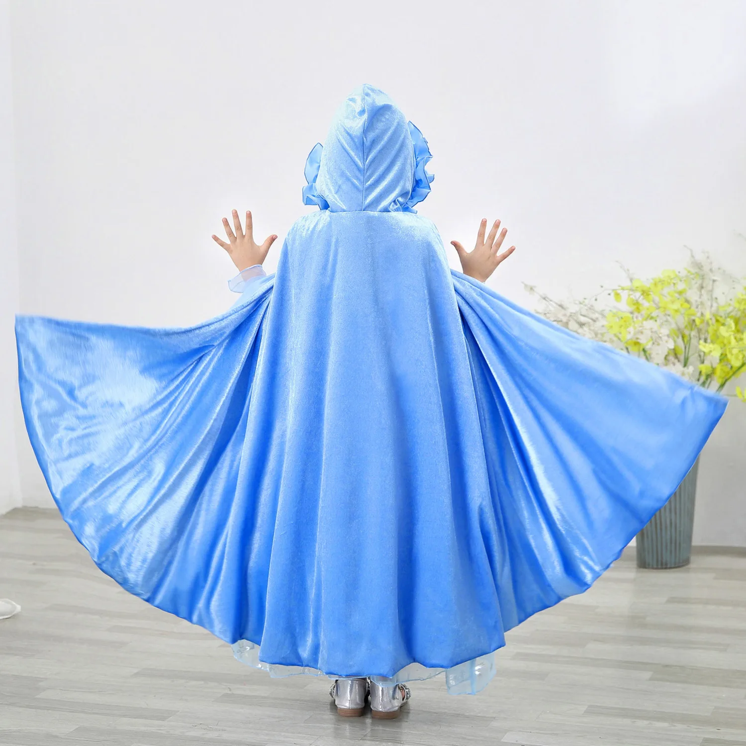Velvet Hooded Princess Cloak Floor Length Winter Cinderella/Bell/Aurora ...