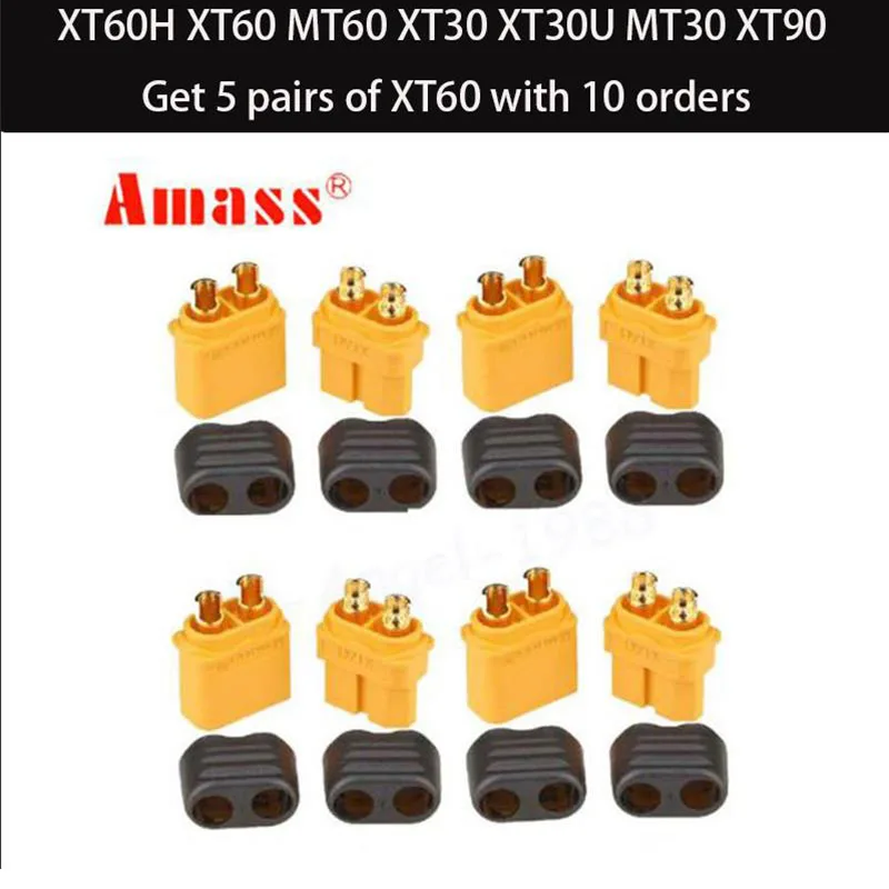 암수 RC 쿼드콥터 FPV 레이싱 드론 배터리, XT60 XT30 XT60H XT30U XT90 T MR30 플러그 커넥터, 1 10 개/5 쌍|부품 & 액세서리 ...