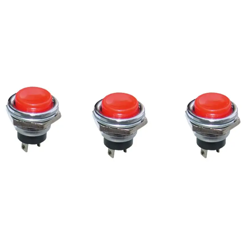 Normal Open Momentary Push Button Switch, 3 Piece, AC 125V, 3 Amp SPST ...