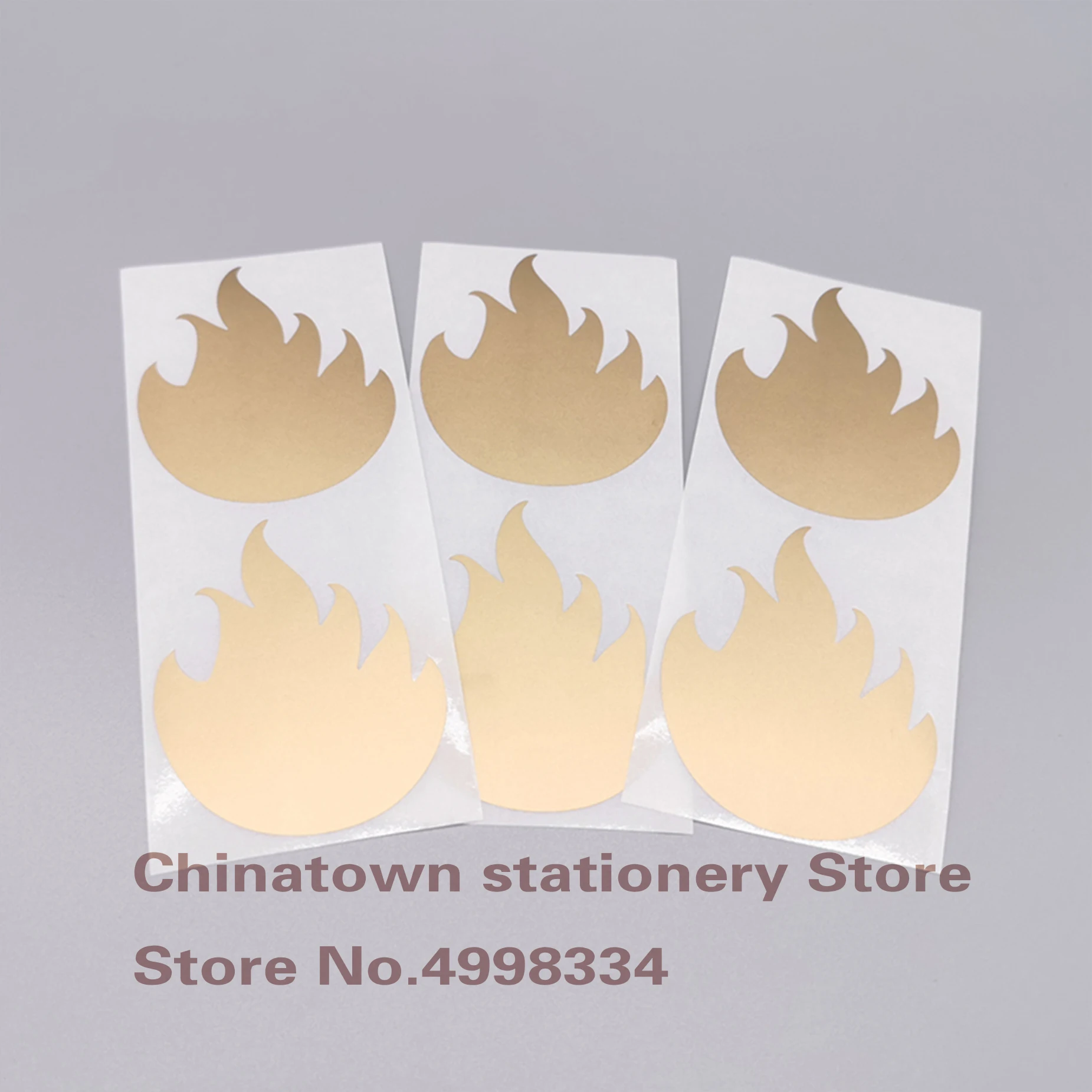 50pcs Scratch Off Stickers 56*68mm Golden flame shape Color Blank For ...
