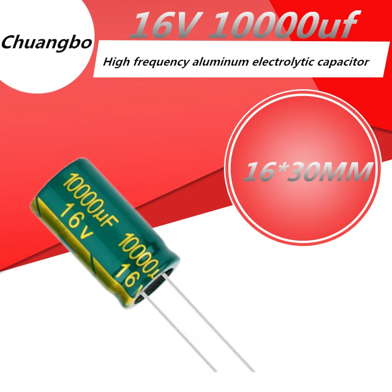 5pcs 16V10000UF 16V 10000 미크로포맷 16*30 낮은 ESR/임피던스 고주파 알루미늄 전해질 축전기 크기 ...