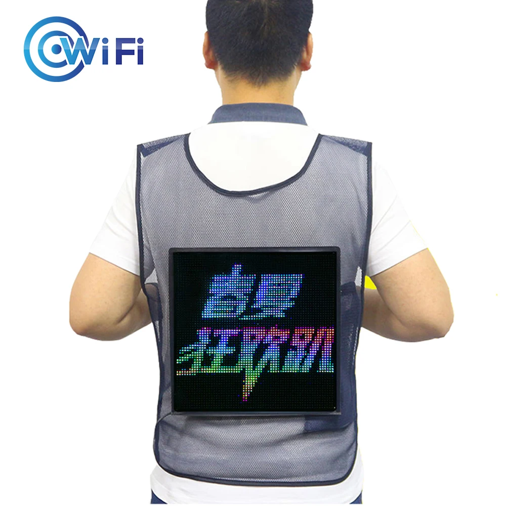 Advertising-LED-vest-with-LED-screen-Wireless-APP-control-LED-display ...