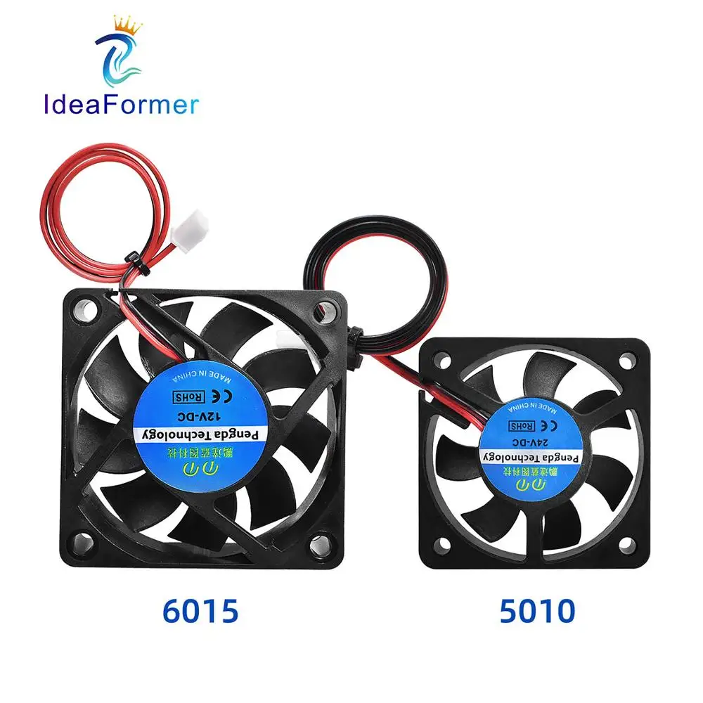 5010/6015 Cooling Fan Radiator Cooler DC12V/24V 50*50*10mm/60*60*15mm ...