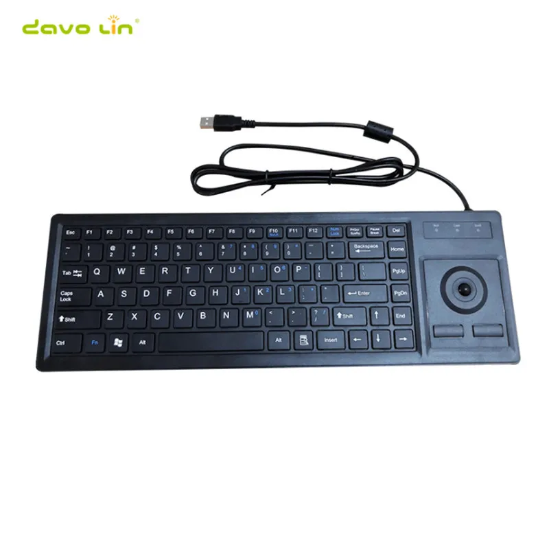 Wired USB PS2 Plastic Industrial Keyboard With Integrated Trackball ...