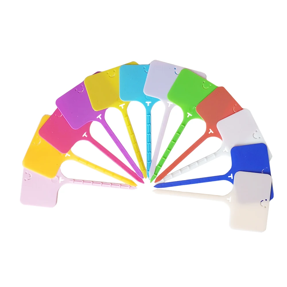 55Pcs-Plastic-T-Shape-Plants-Tag-Garden-Smile-Face-Waterproof-Tag ...
