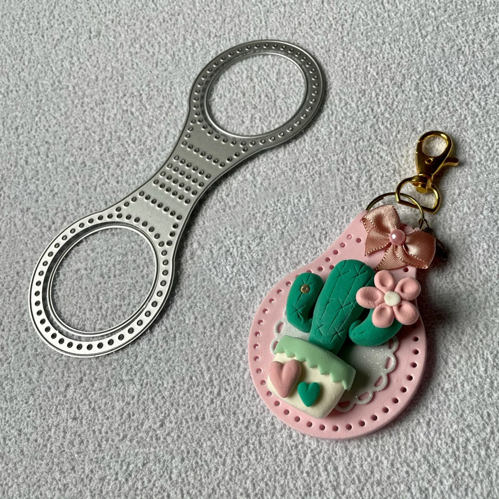 Stitched Key Fob Metal Cutting Dies Decorative Scrapbooking Steel Craft ...