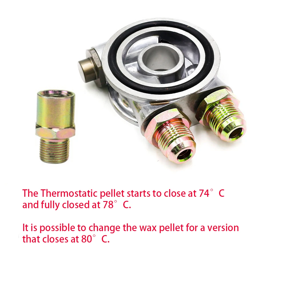 OIL COOLER FILTER SANDWICH PLATE + THERMOSTAT ADAPTOR (AN10 or AN8 ...