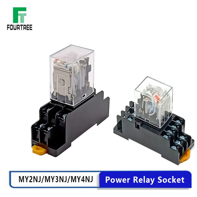 1Set-Power-Relay-Coil-General-DPDT-Micro-Mini-Electromagnetic-Relay-Switch-With-Socket-Base-LED ...