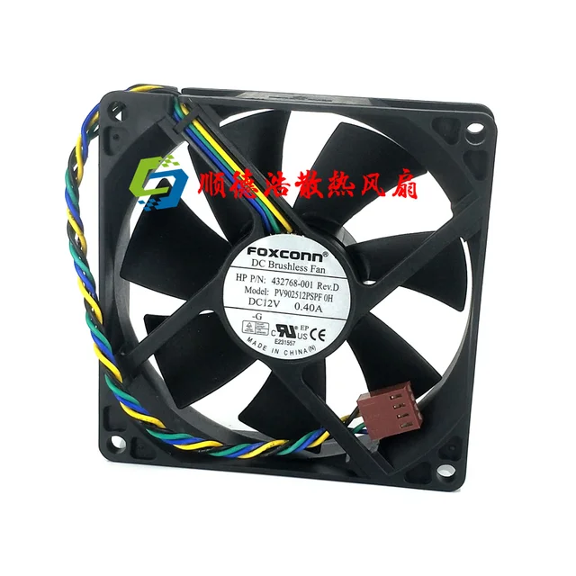 original 9025 9cm PV902512PSPF 12V 0.40A 4-wire PWM temperature control chassis CPU cooling fan ...