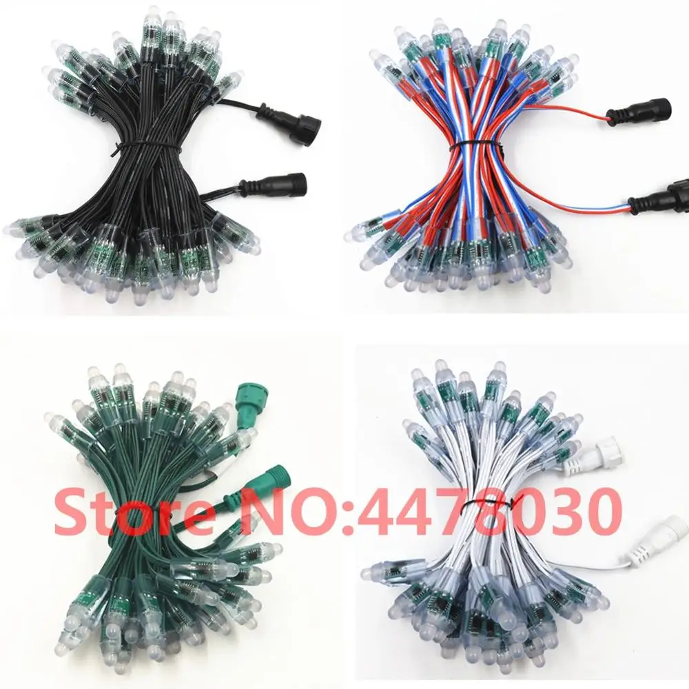 DHL/FEDEX/UPS envío gratis 1000 DC12V WS2811 bullet pixel 100ct 18awg con Ray wu/paul zhang ...