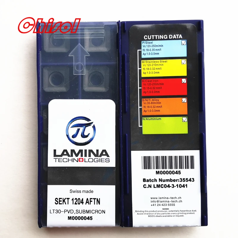 Free Shipping Cnc Carbide Milling Inserts Sekt 1204 Aftn Lt30 High ...