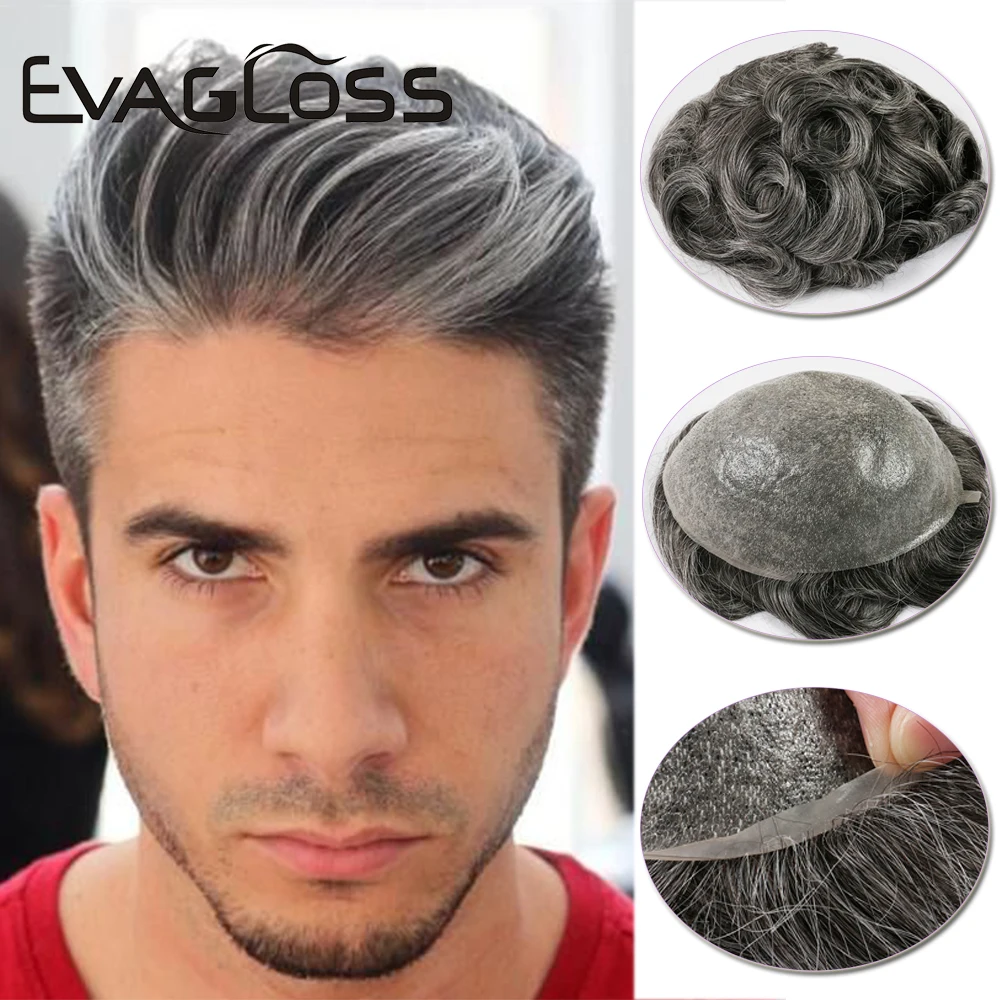 V Loop Szare W osy Tupecik Dla M czyzn 0 08 0 1mm Sk ra PU Ludzkie v-loop-szare-w-osy-tupecik-dla-m-czyzn-0-08-0-1mm-sk-ra-pu-ludzkie