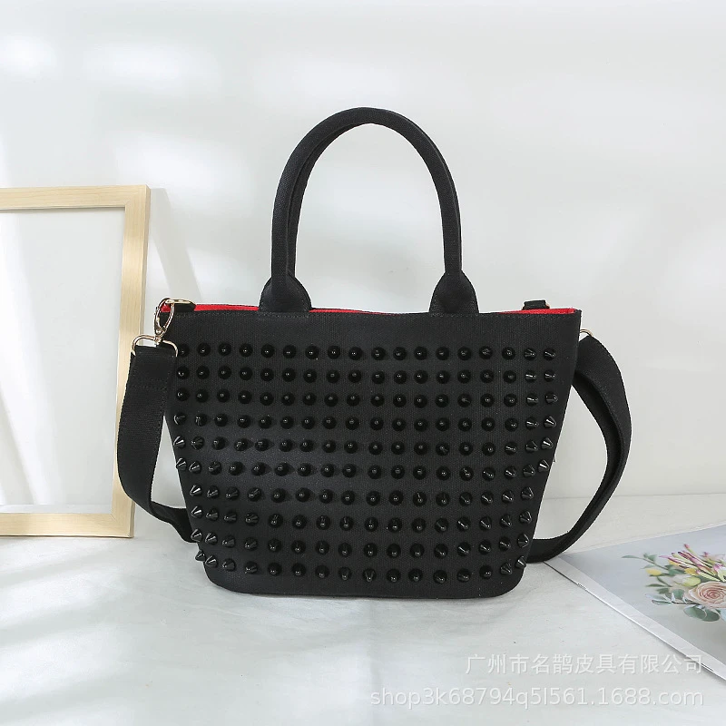 Women Star Rivets Totes Bag Canvas Denim Handbag Large Capacity Mother ...