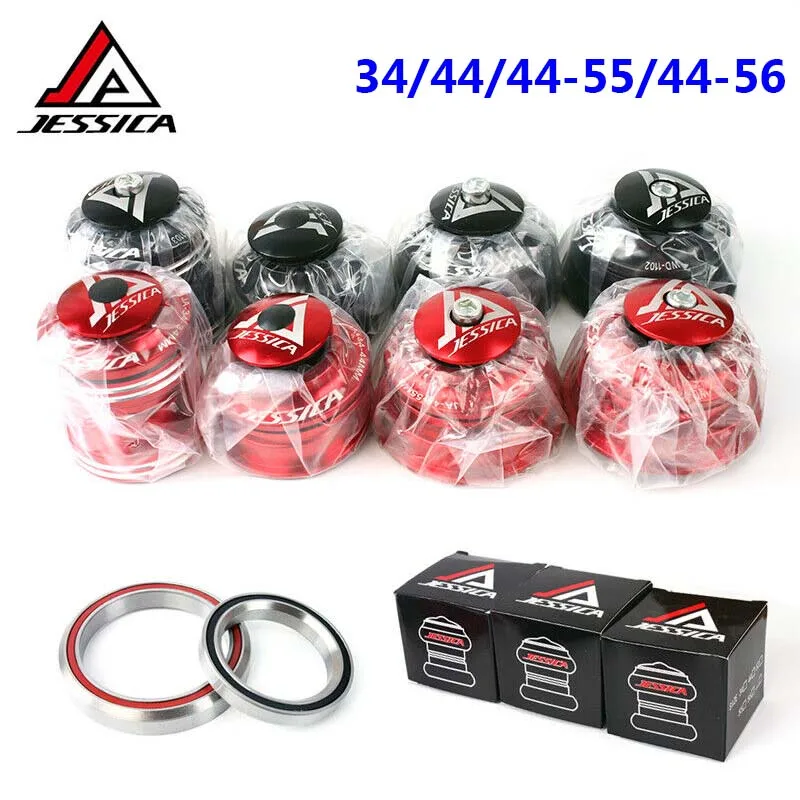 MTB Bicycle Headset 34/44/44 55/44 56mm Road bike CNC Bearings Headsets For 1 1/8" MTB Bike ...