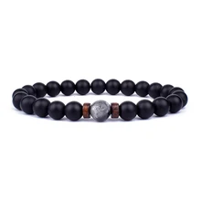 Volcanic Stone Bracelet for Men Lava Wooden 8mm Beads Bracelet Tibetan ...