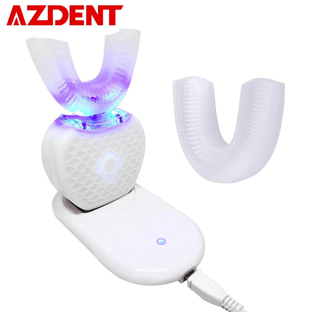 Smart 360° Automatic Electric Sonic Toothbrush U Type Tooth Brush USB ...