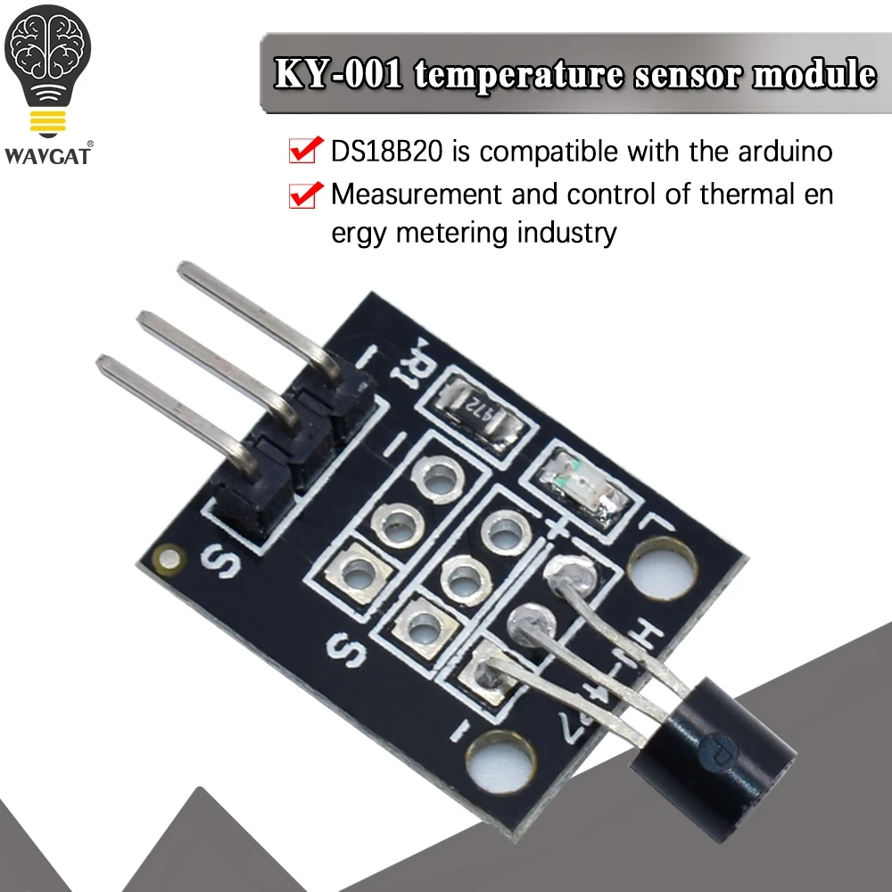 Ky-001 3pin Ds18b20 Temperature Measurement Sensor Module Diy Starter ...