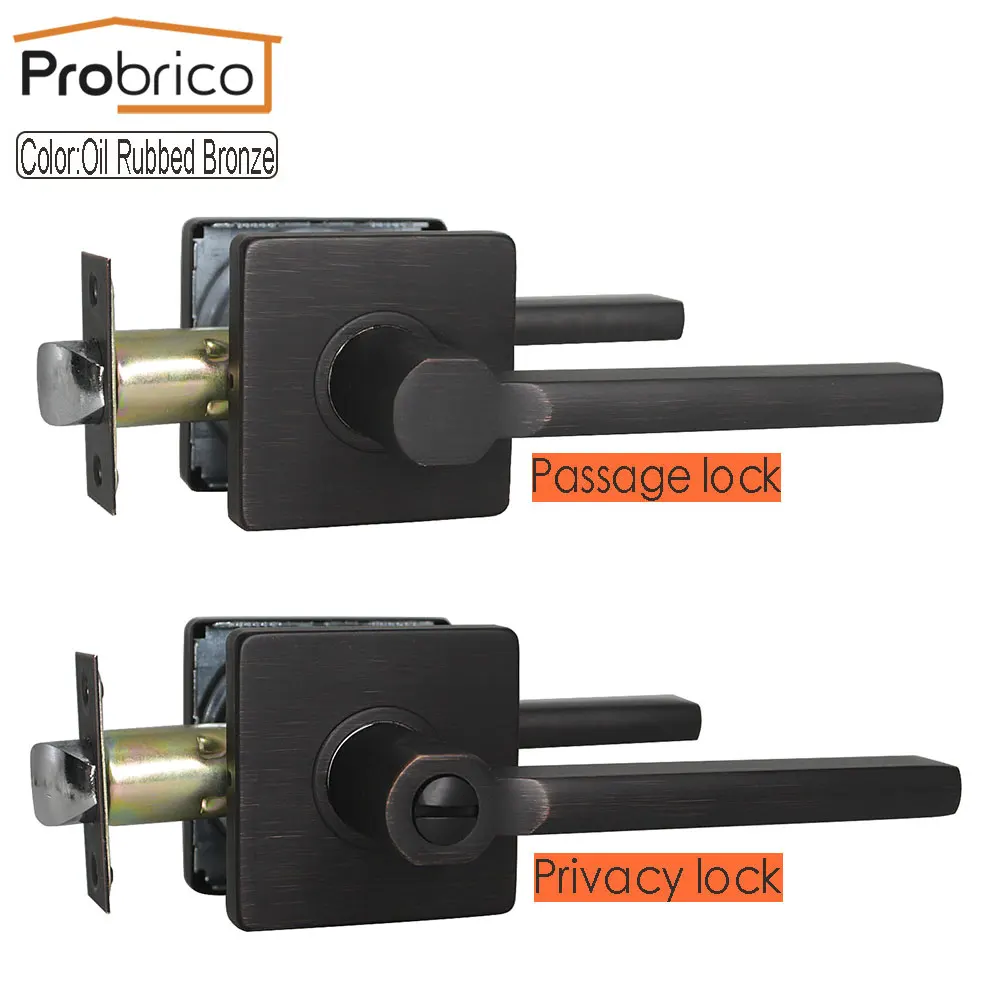Probrico Door handles for Interior doors Front back Levers lock core ...