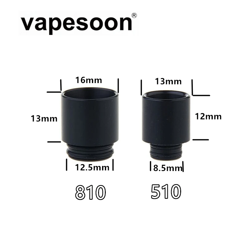 Original vapesoon Black Plastic Vape 510 Drip Tip Wide Bore Mouthpiece ...