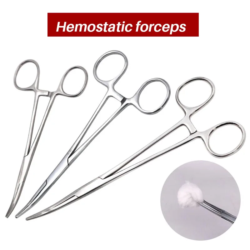 14-16-18cm-Stainless-Steel-Hemostatic-Forceps-Clamp-Veterinary-Curved ...