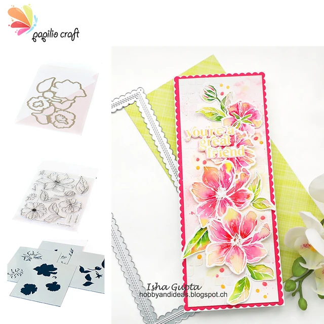 2021 New Arrival Flower Cutting Dies And Stamps And Stencil Scrapbook ...