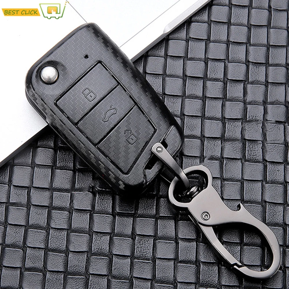 Carbon-Fiber-Style-Remote-Key-Shell-Case-Fob-For-VW-Polo-Golf-7-Tiguan ...