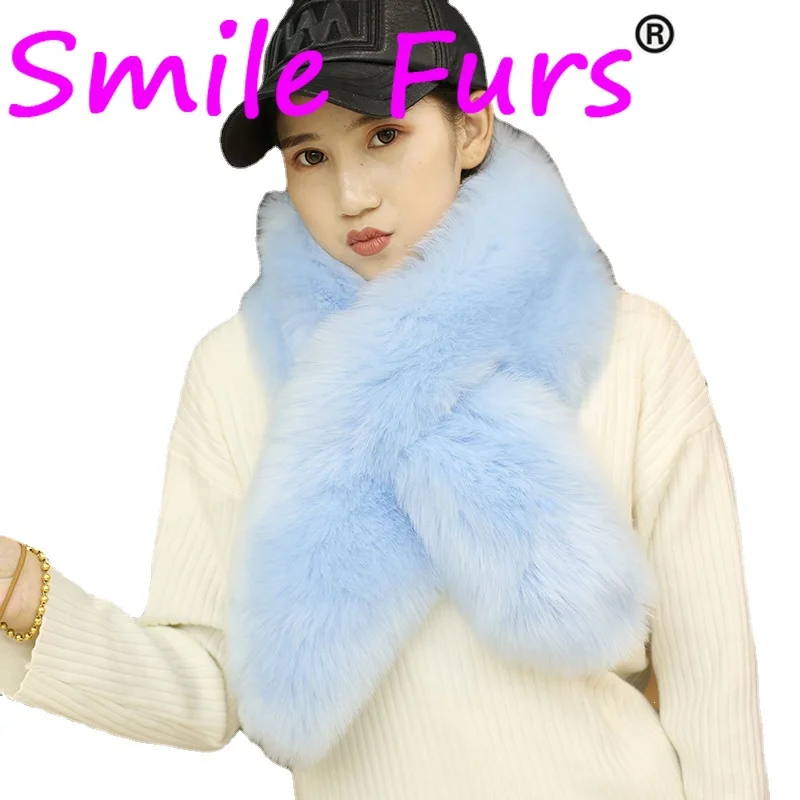 High quality Women Winter Faux Fox Scarf Thick 110*15cm Muffler Coat ...