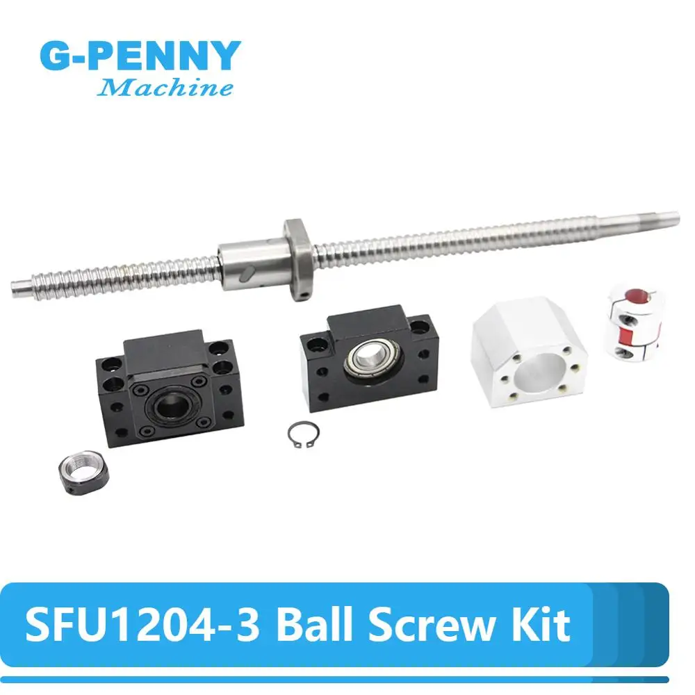 SFU1204-3 rolled Ball screw kit RM1204 C7 with end machined & RM1204 ...