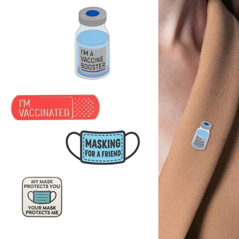 Vaccinated-Pin-Buttons-Badge-Metal-Lapel-Pins-Medicine-Enamel-Pins ...