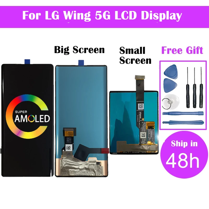 6-8-Original-AMOLED-For-LG-Wing-5G-LCD-Display-Touch-Screen-Digitizer ...