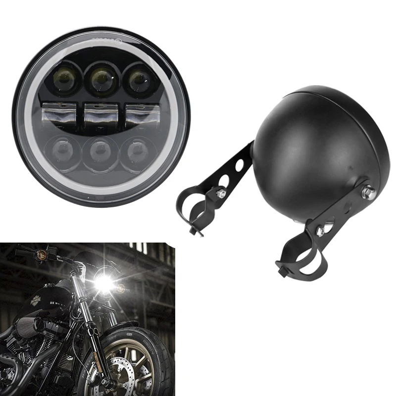 Universal 5 3/4 inch 5.75" Led Car Motorcycle Headlight H4 Phare Farol ...