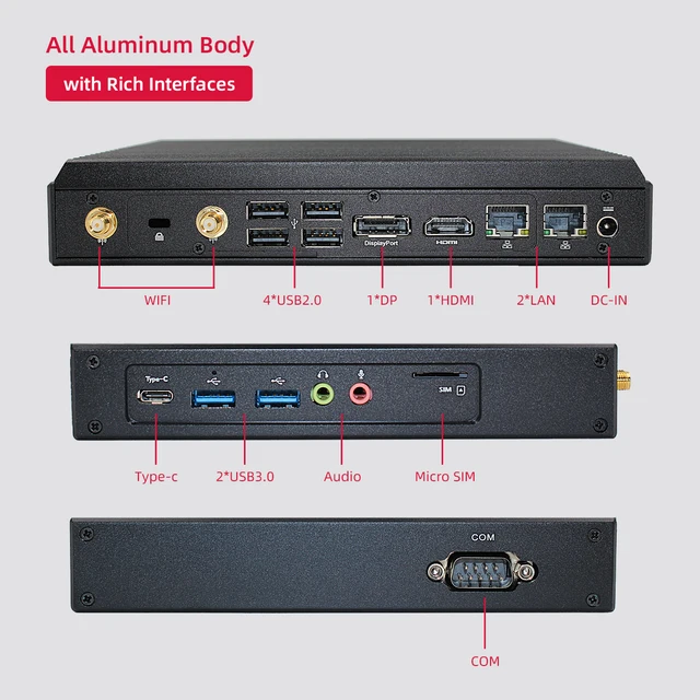 Fanless Mini PC Ryzen 5 2500U Desktop Computer Windows 10, Gaming PC ...