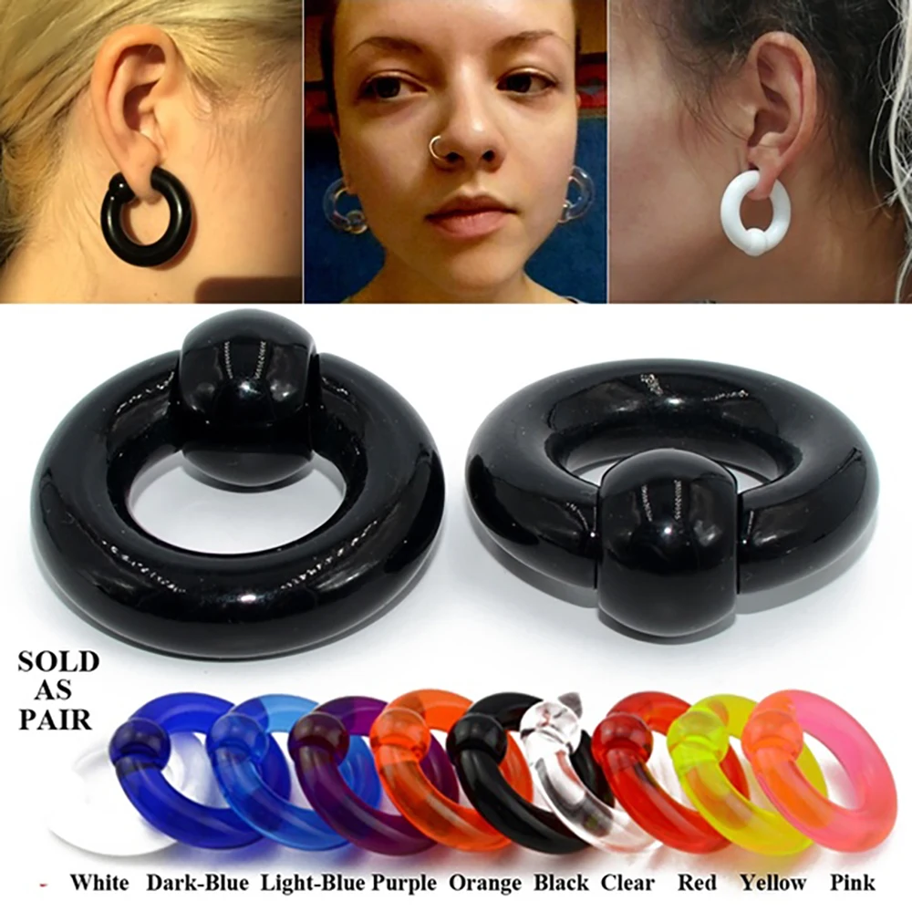 1Pair-Acrylic-BCR-Big-Large-Size-Giant-Captive-Bead-Ring-Ear-Tunnel ...