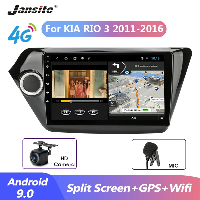 Jansite Car Radio Android 9.0 T3L For KIA RIO 3 2011 2016 Multimidia ...