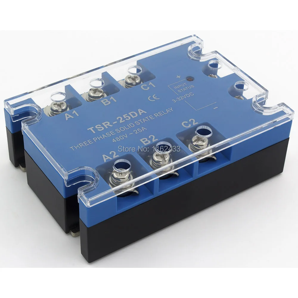 TSR 25DA three phase DC to AC 25A 90 480VAC solid state relay / SSR|relay time|relay storephase ...