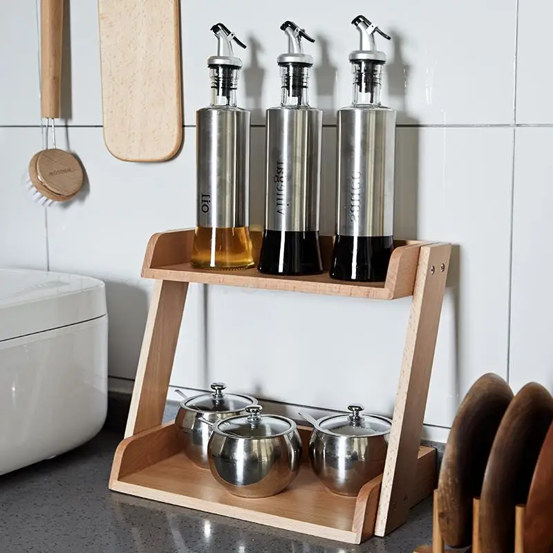 Japanese Office Desktop Receive Wooden Double Sundry Finishing Shelf ...