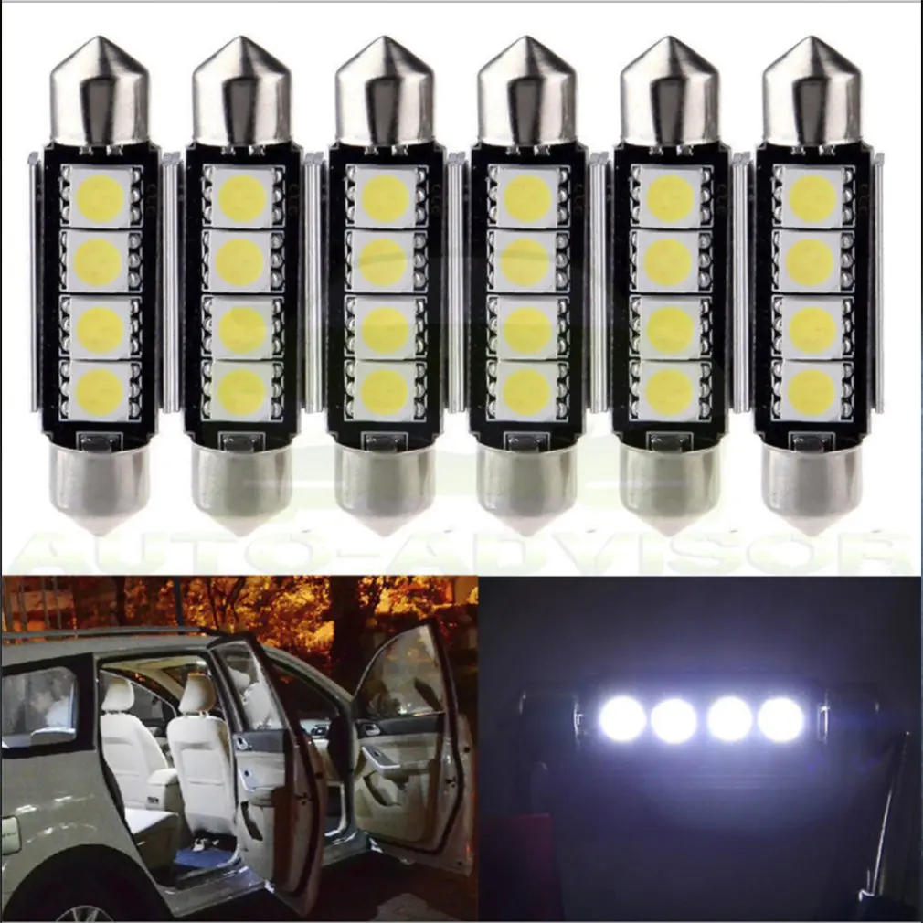 NEW Car Led Reading Light 5050 4 41mm Sharp Head Double Point Light ...