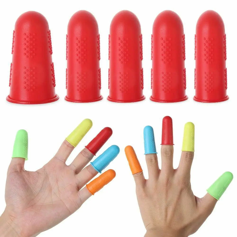 5PCS-Silicone-Finger-Protector-Ring-Handworking-Needle-Thimble-Needles ...