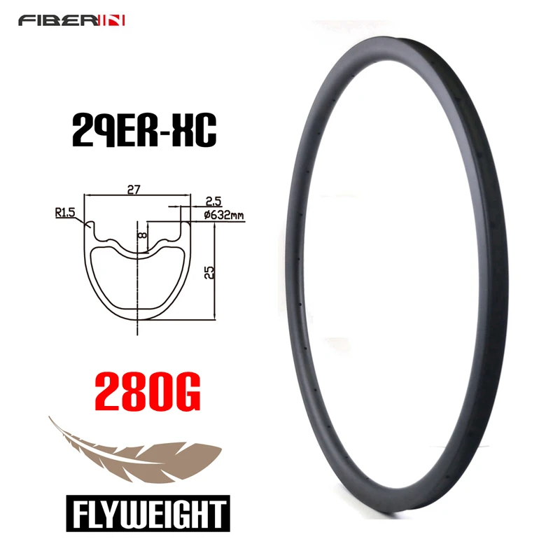 Flyweight 280g Only 29er Mtb Wheel Carbon Rim 24h 28h 32h For Xc Cross ...