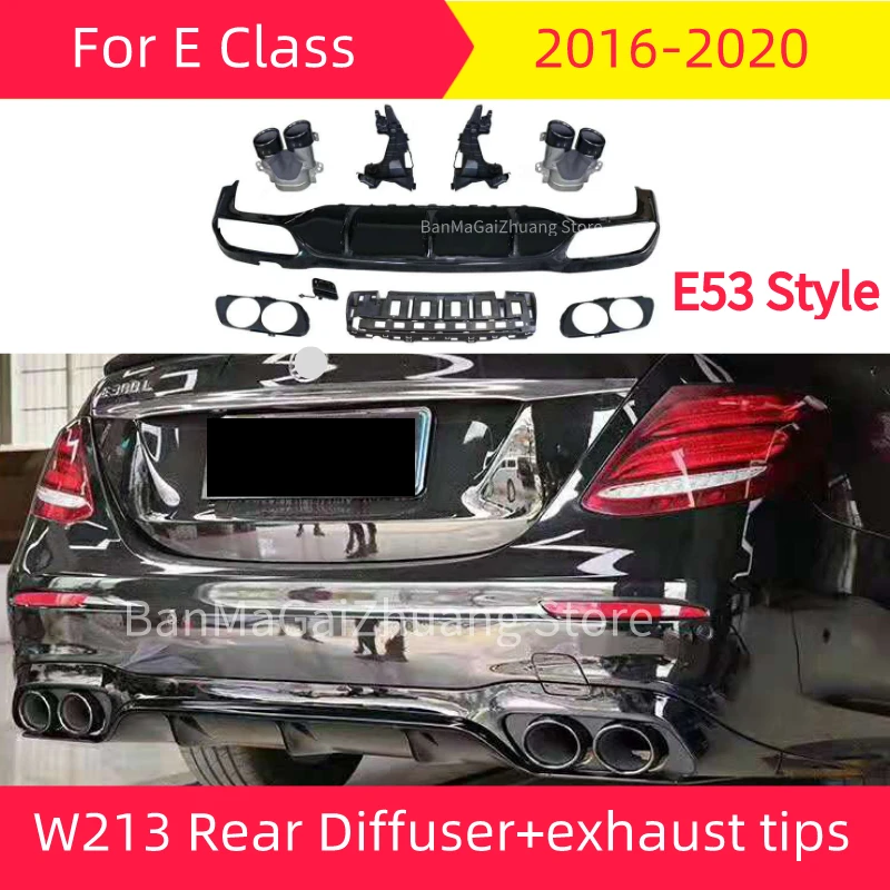 W213 Rear Diffuser For Mercedes E Classe 2016-2020 E200 E300 E320 E350 ...