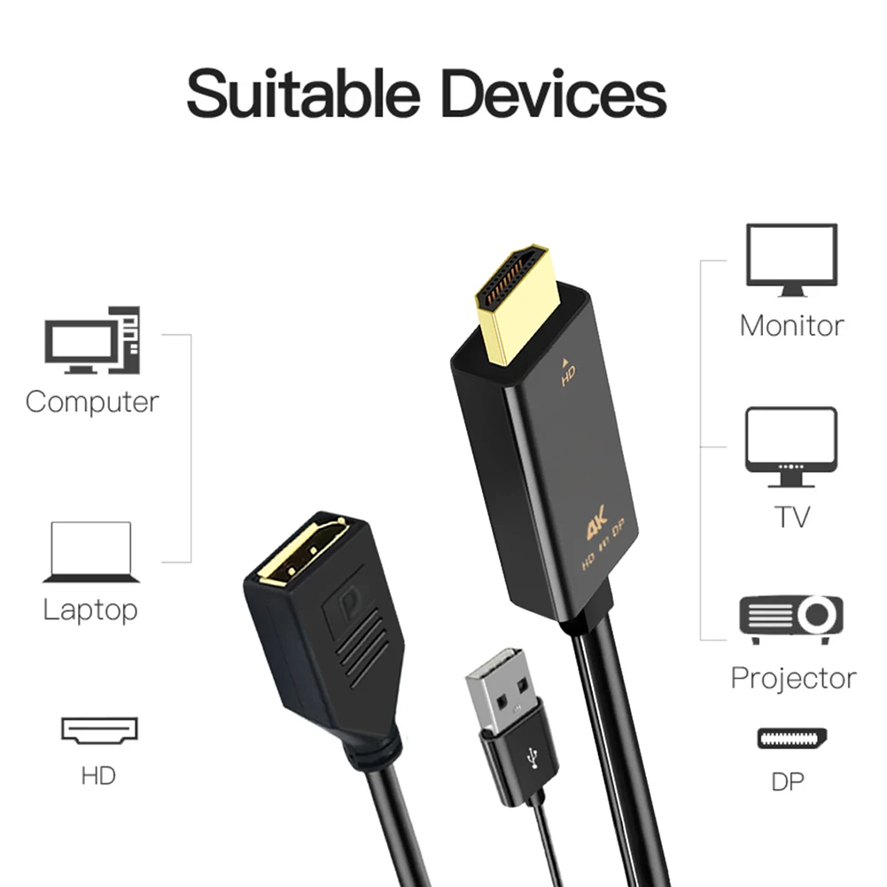 HDMI To DP Female Port Adapter Cable - Reign Electronics