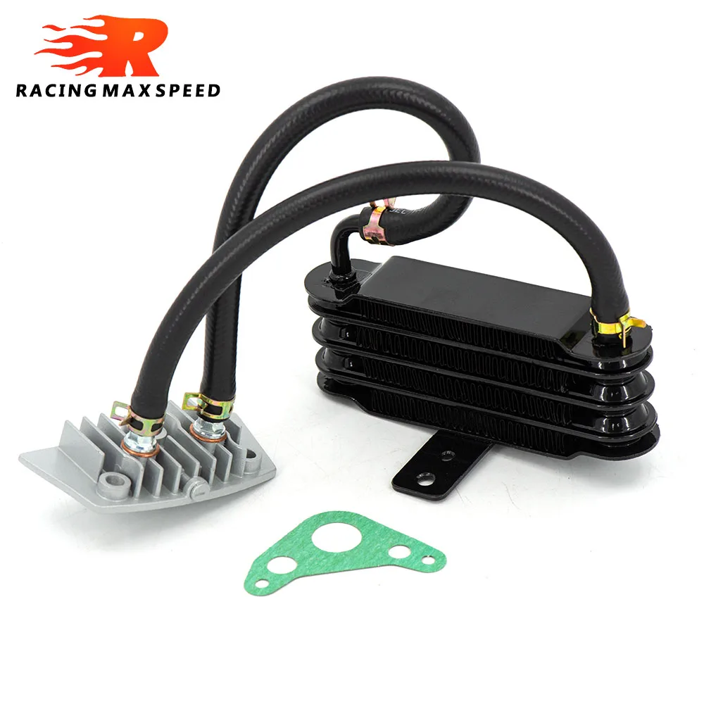 Universal-Black-5-Rows-Aluminum-Motorcycle-Oil-Cooler-158mm-SO-07-High ...