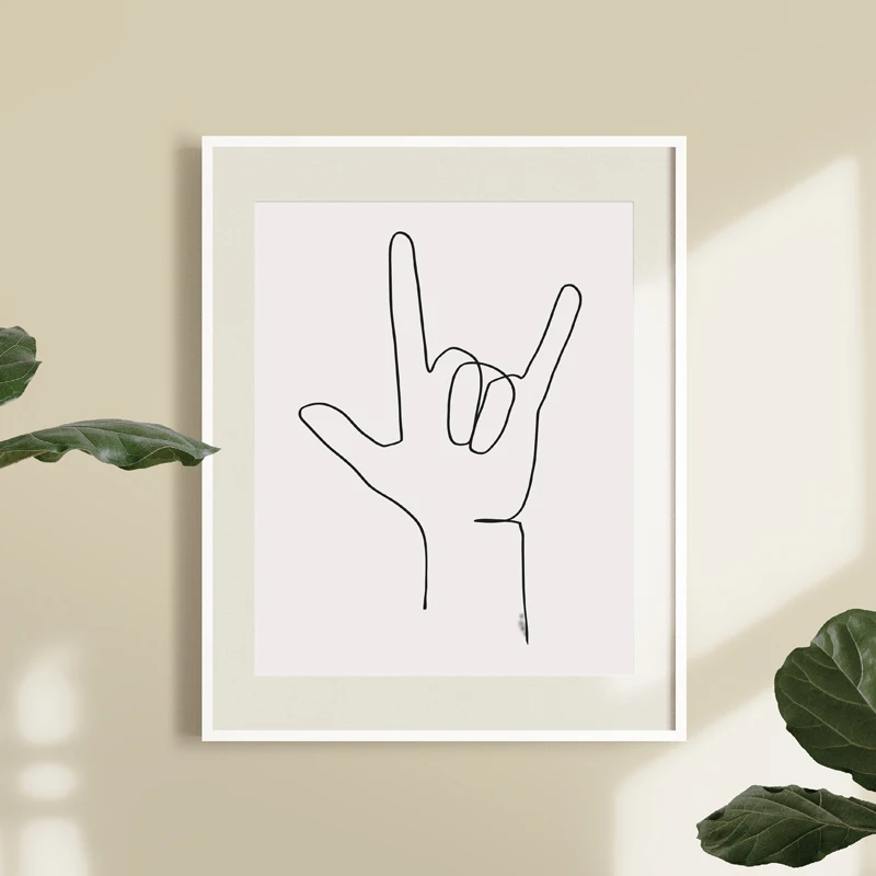 I Love You In Sign Language Drawing