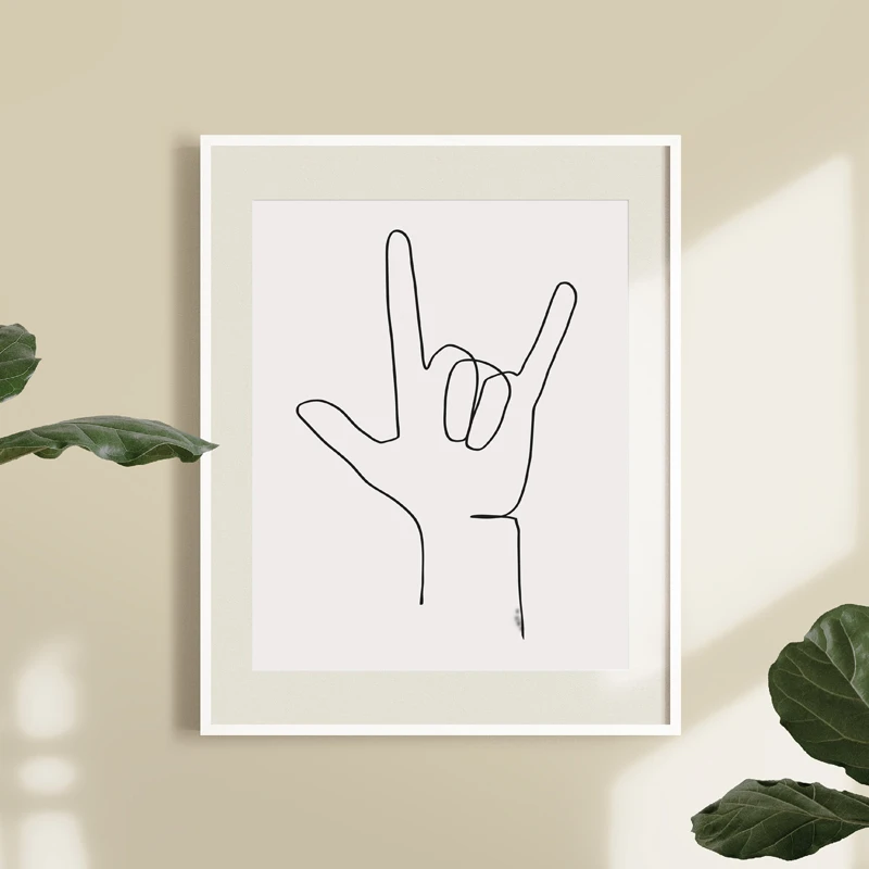 Sign Language I Love You Drawing